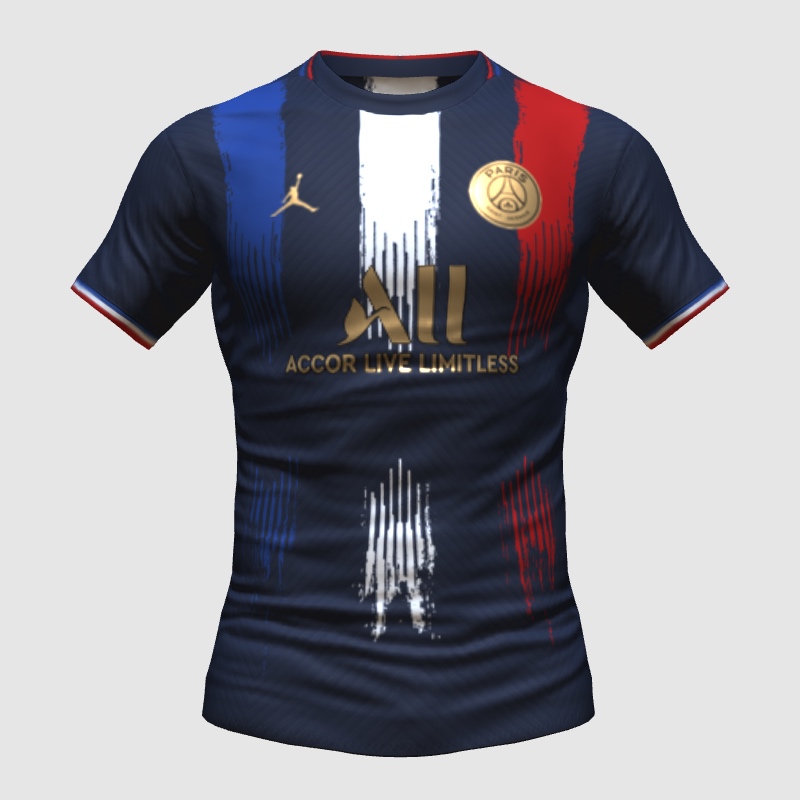 PSG X Jordan Home Three Stripes; Flag Inspired - FIFA 23 Kit Creator ...