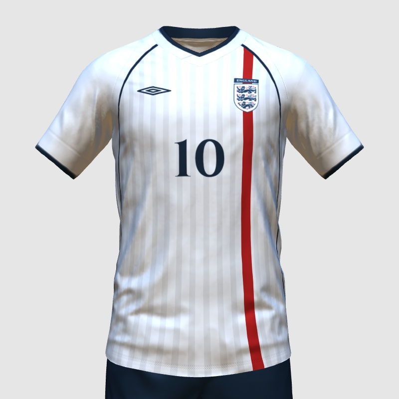 England x Umbro home kit 2002 World Cup - FIFA Kit Creator Showcase