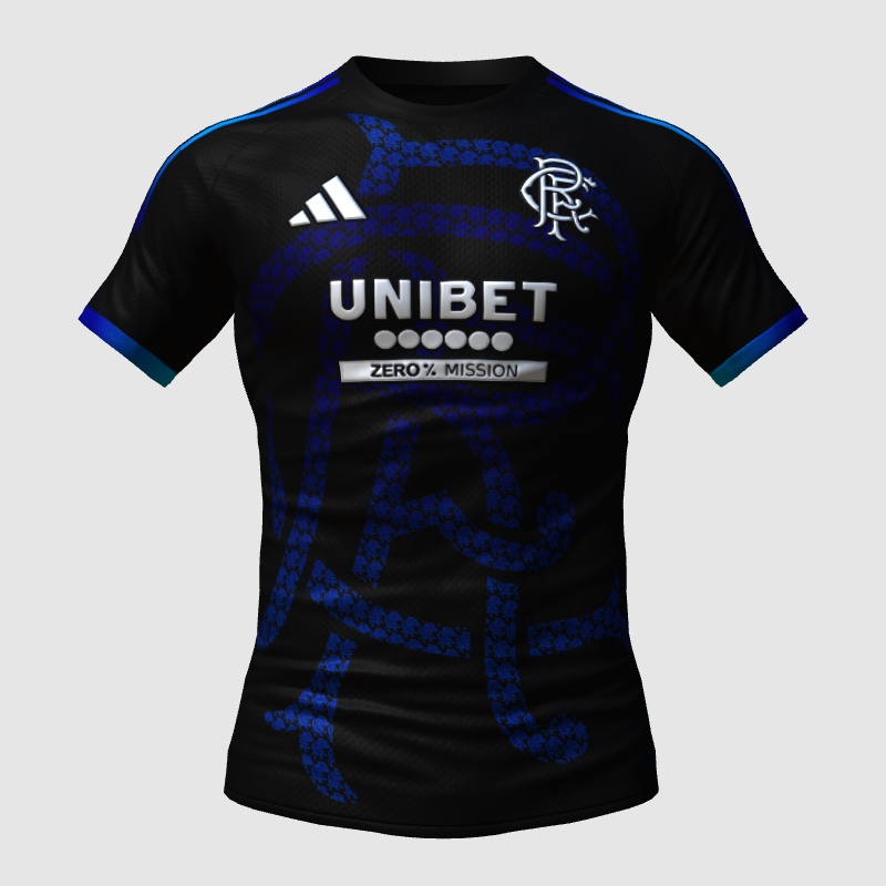 Adidas Rangers Black RFC Concept Kit - FIFA Kit Creator Showcase
