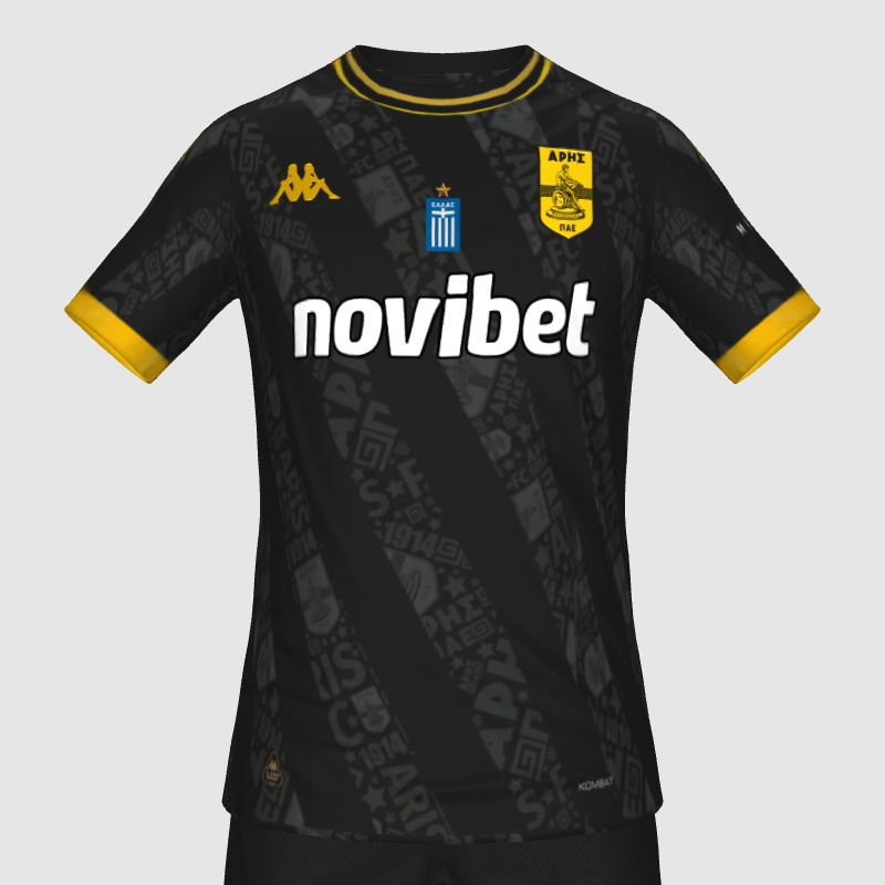 Aris Thessaloniki Alternate Jersey 24/25 - FIFA Kit Creator Showcase