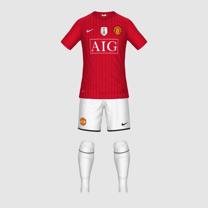 Manchester United 2008/09 Home Kit (White socks) - FIFA Kit Creator ...