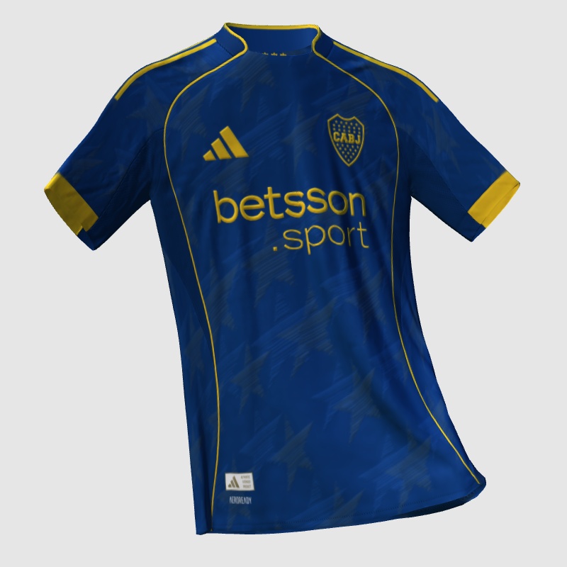 Boca Juniors 2025 Third Kit "Blue-Yellow Stars" - FIFA Kit Creator Showcase