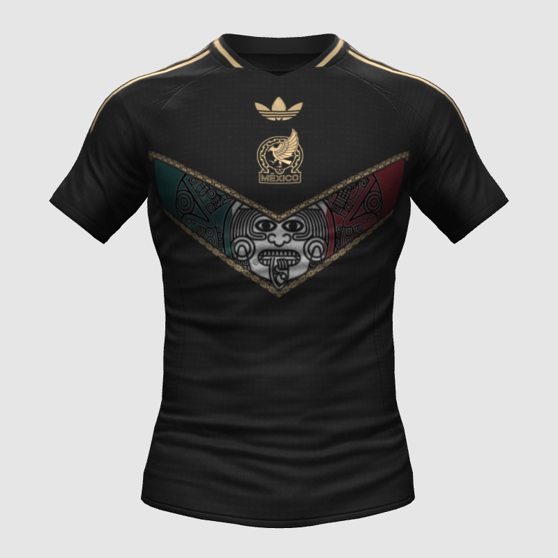 Mexico "Aztec Pride" - Black and gold away kit - FIFA Kit Creator Showcase