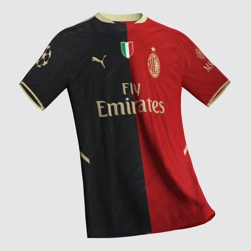 AC Milan Home Jersey from PUMA 25/26 UCL - FIFA Kit Creator Showcase
