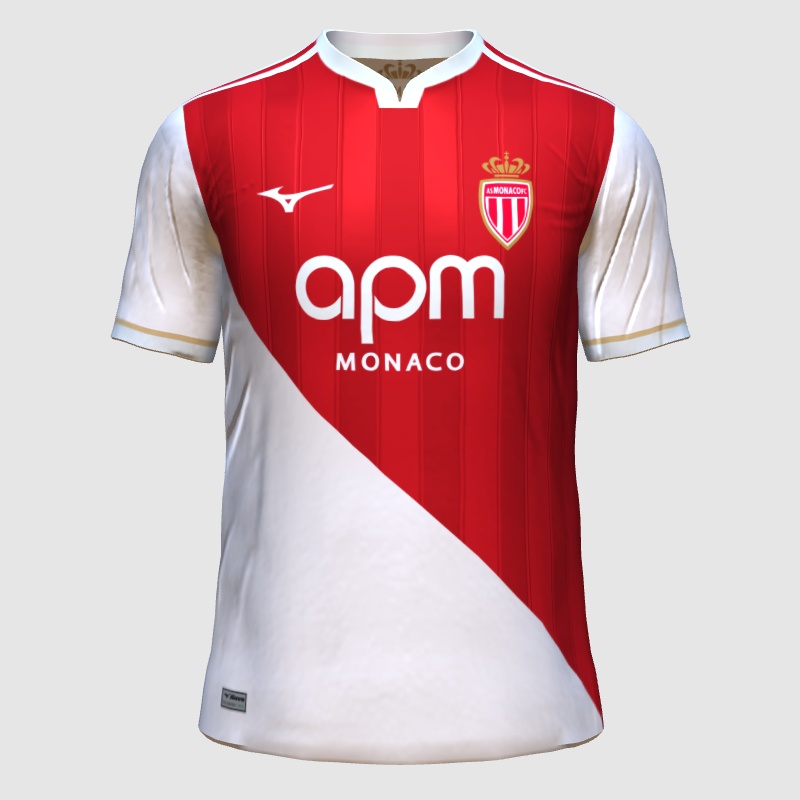 Authentic: AS Monaco Mizuno home kit 2025-2026 - FIFA Kit Creator Showcase
